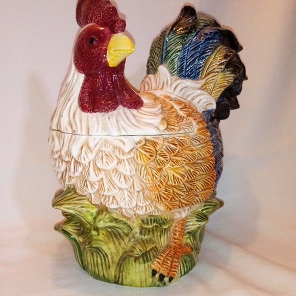 Jay Imports | Kitchen | Vintage Hand Painted Ceramic Rooster Cookie Jar ...